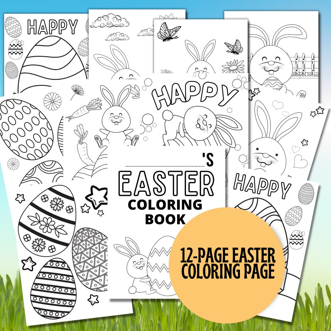 Easter Coloring Pages Toddler Busy Book | Spring Activity Easter Egg ...