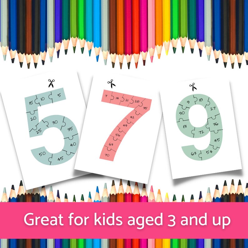 Skip Counting Number Posters 1-10 Preschool Skip Counting Puzzles ...