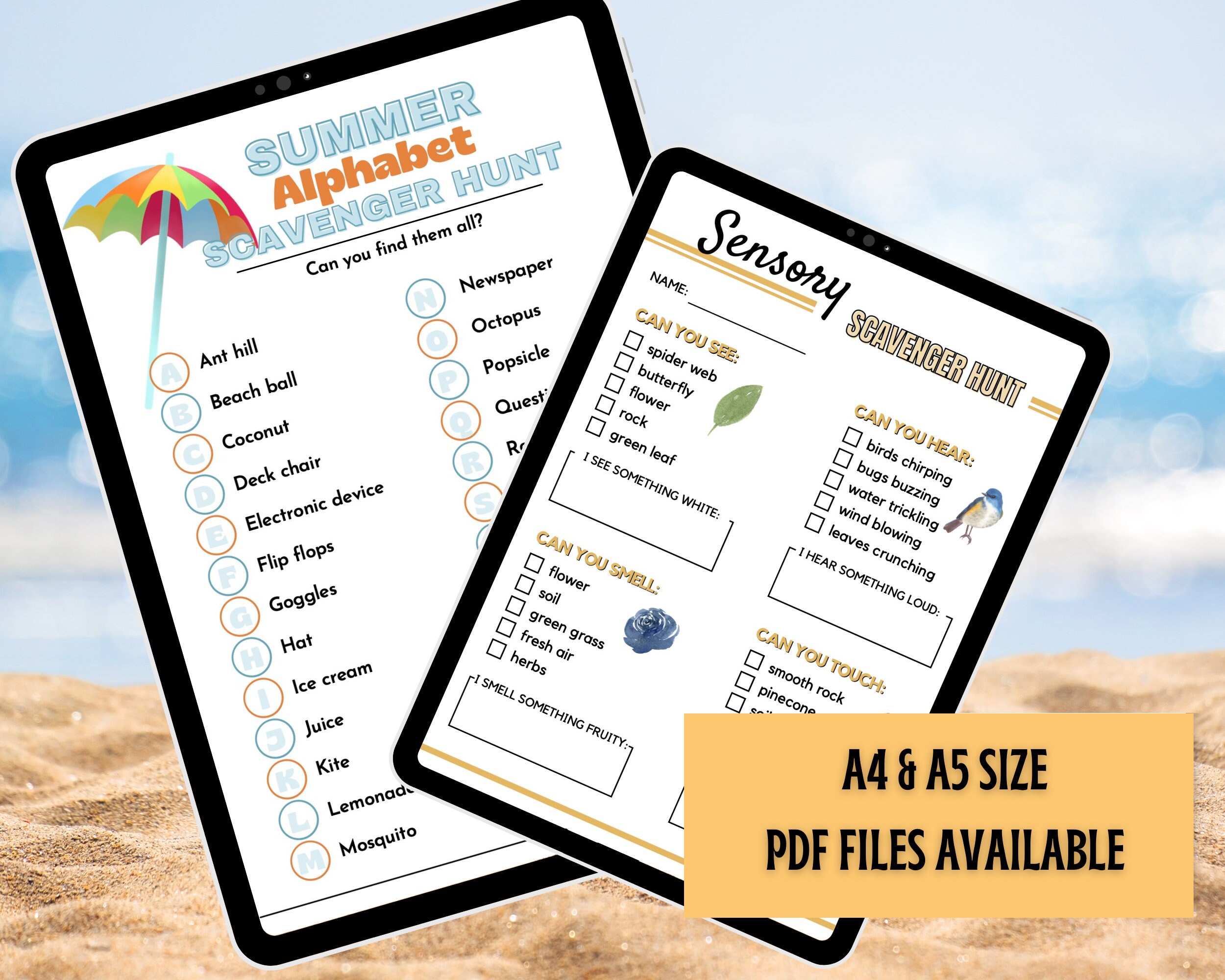 Summer Scavenger Hunt Printable for Kids Summer Printable Bundle ...