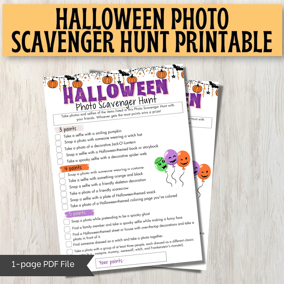 Halloween Photo Scavenger Hunt Teen Halloween Games, Halloween ...