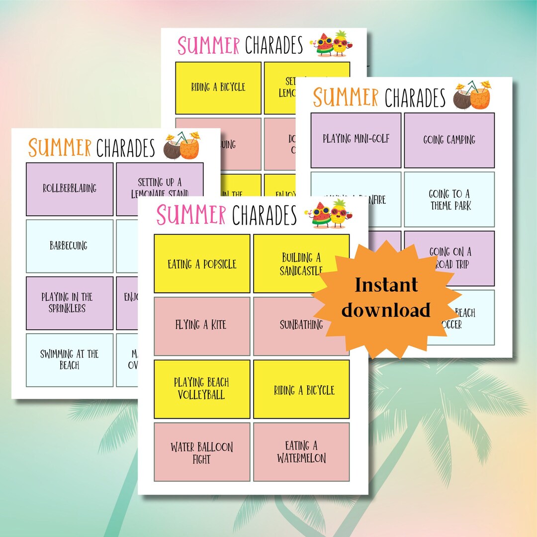 Summer Charades Camping Activities, Summer Bucket Lis, 4th of July ...