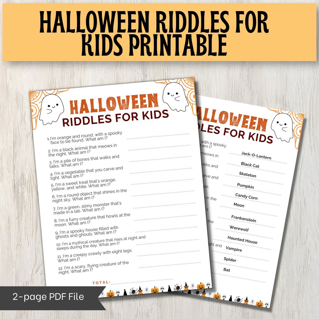 Halloween Riddle Me This Halloween Riddles for Kids Kids - Etsy