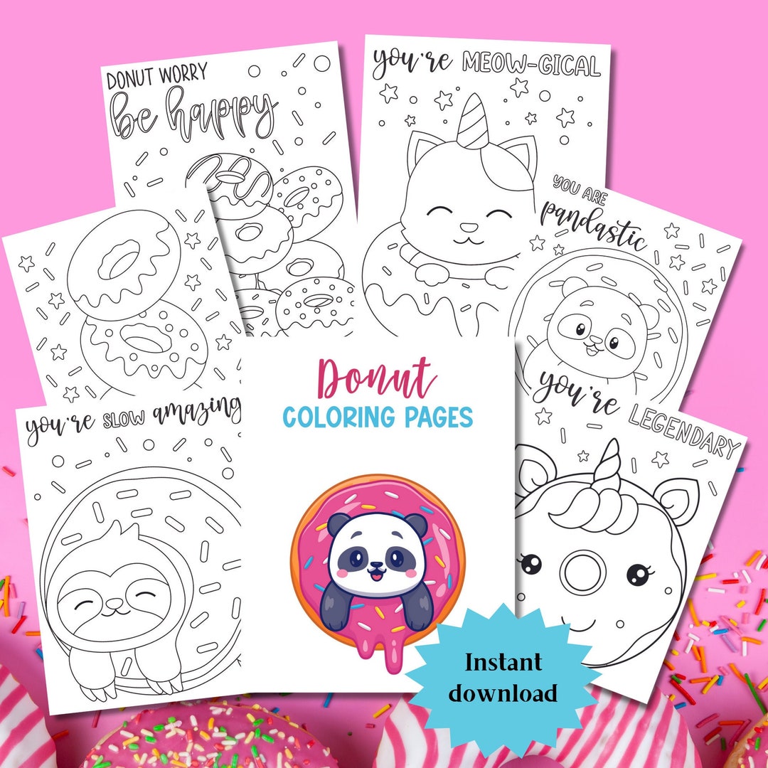 Donut Coloring in Food Coloring Pages | Donut Party Favors Summer Camp ...
