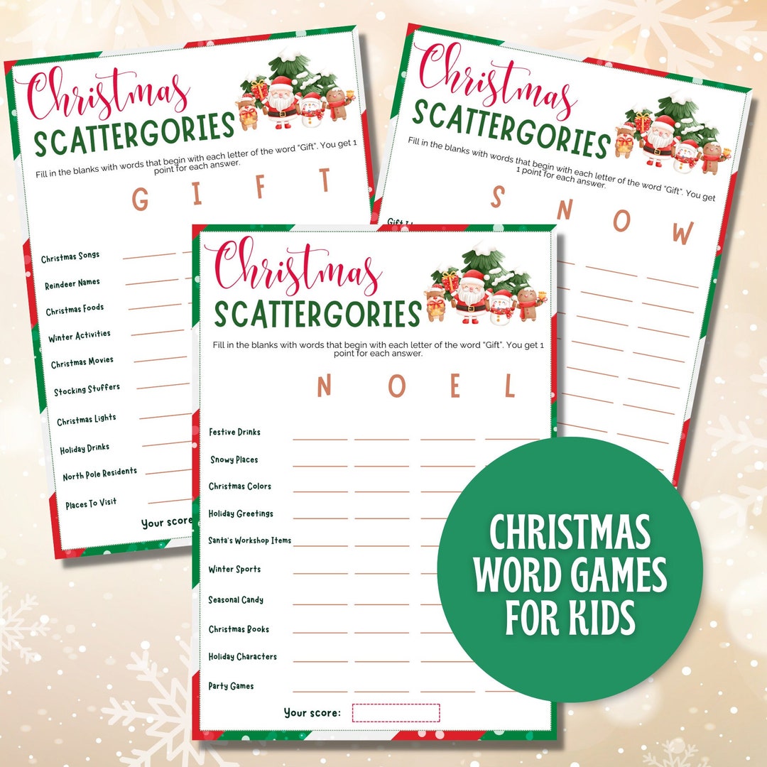 Christmas Scattergories Game Christmas Word Games Christmas - Etsy