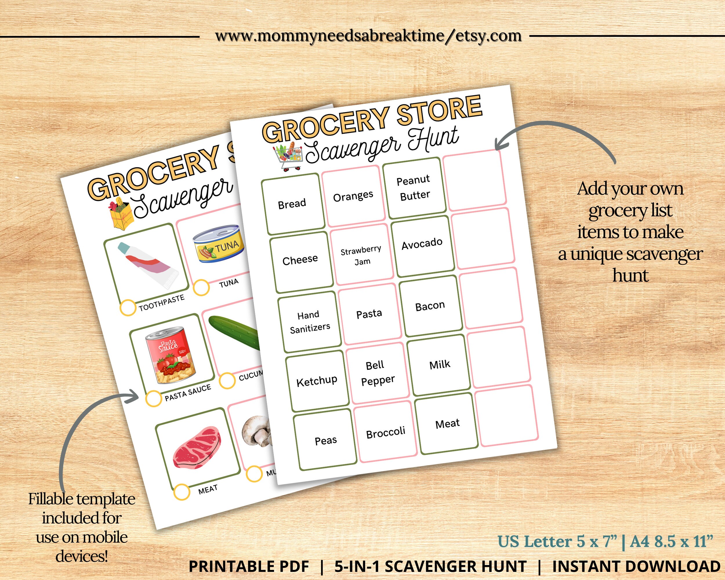 Grocery Store Scavenger Hunt Printable, Kids Scavenger Hunt Grocery ...
