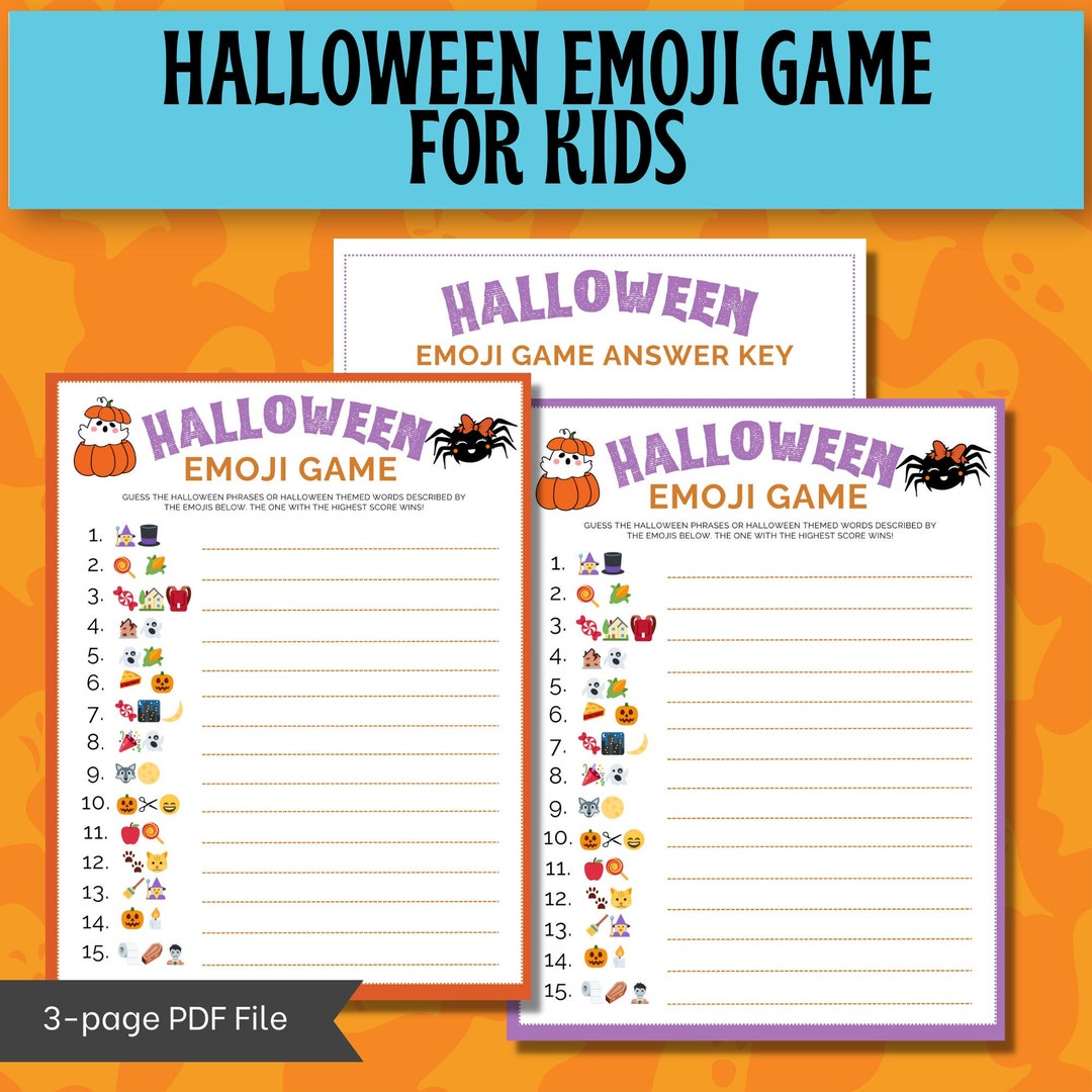 Halloween Emoji Game Halloween Words | Halloween Emoji Pictionary ...