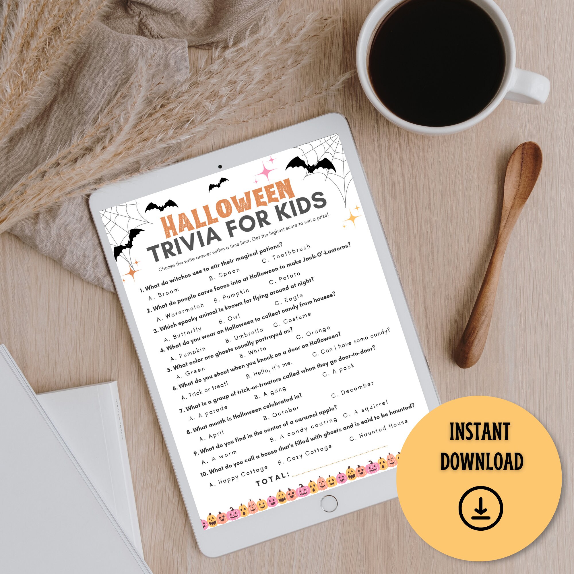 Halloween Trivia Game for Kids Teen Halloween Games, Halloween Trivia ...