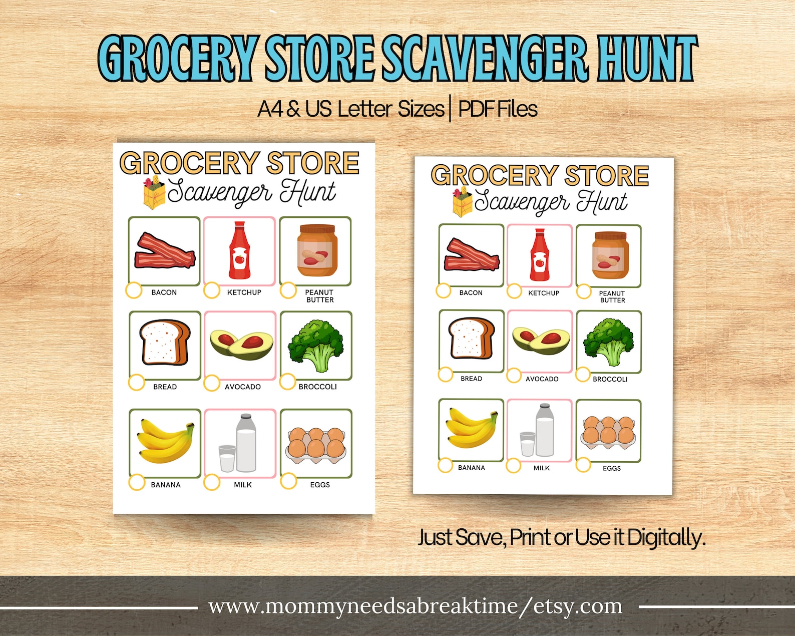 Grocery Store Scavenger Hunt Printable, Kids Scavenger Hunt Grocery ...