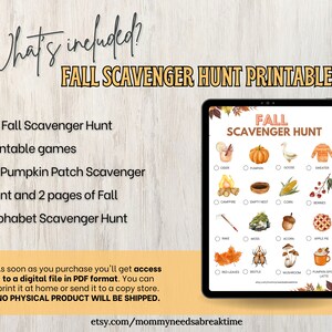 Fall Scavenger Hunt Printable, Pumpkin Patch Scavenger Hunt ...