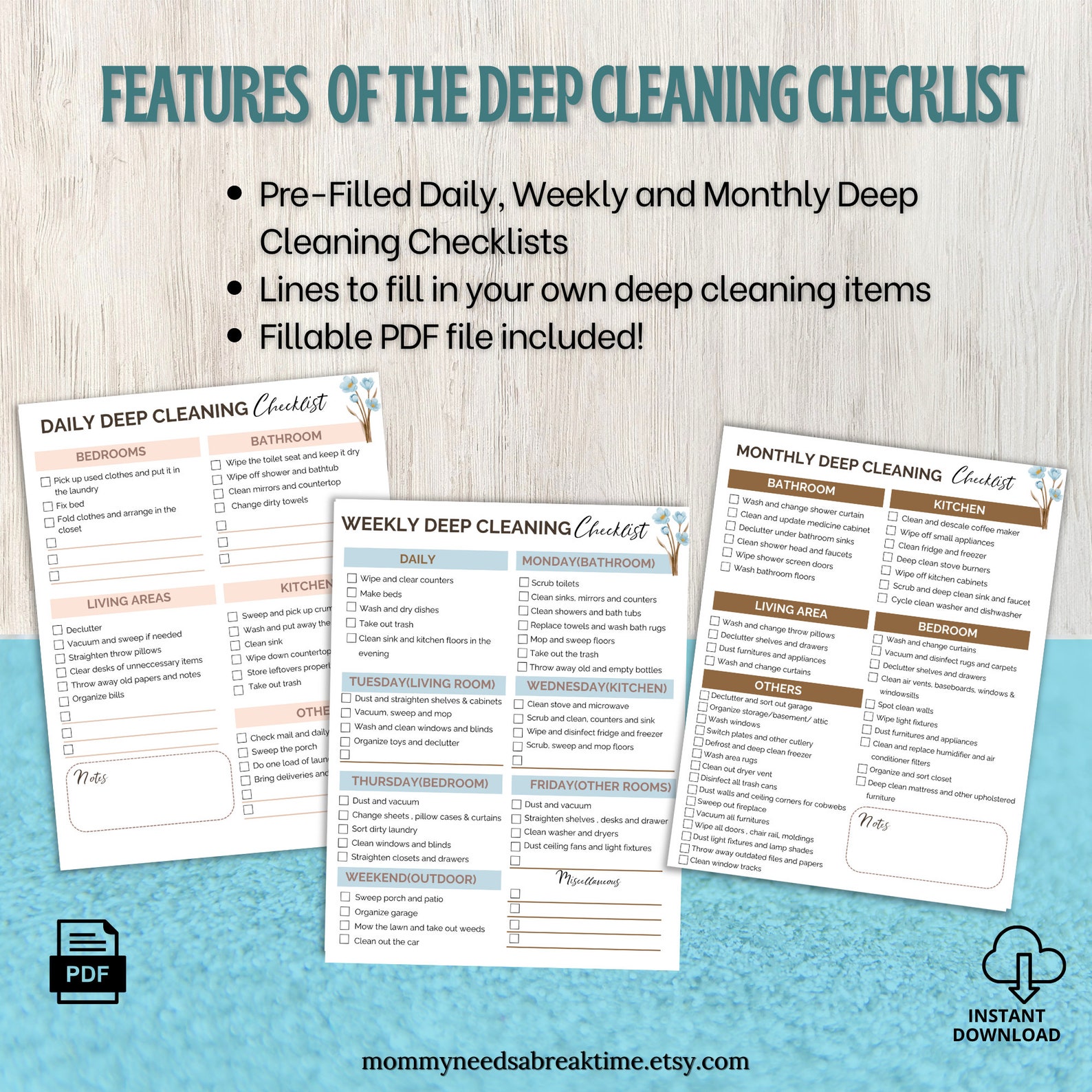 Deep Cleaning Checklist | Whole House Deep Cleaning Checklist | Cleaner ...