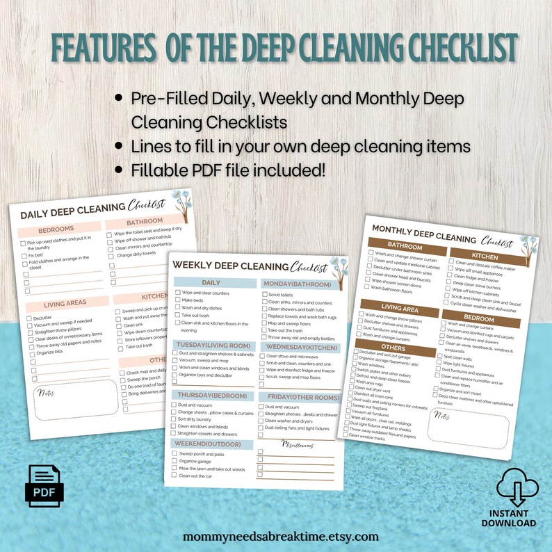 Deep Cleaning Checklist | Whole House Deep Cleaning Checklist | Cleaner ...