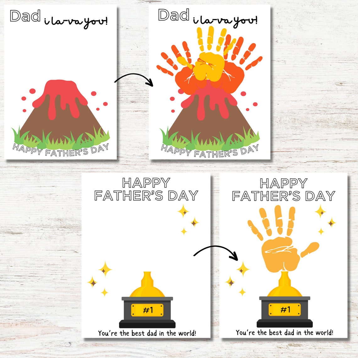 Fathers Day Handprint Art Meaningful Dad Gift, DIY Gift for Dad 1st ...