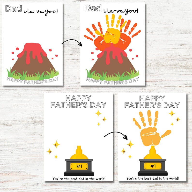 Fathers Day Handprint Art Meaningful Dad Gift, DIY Gift for Dad 1st ...