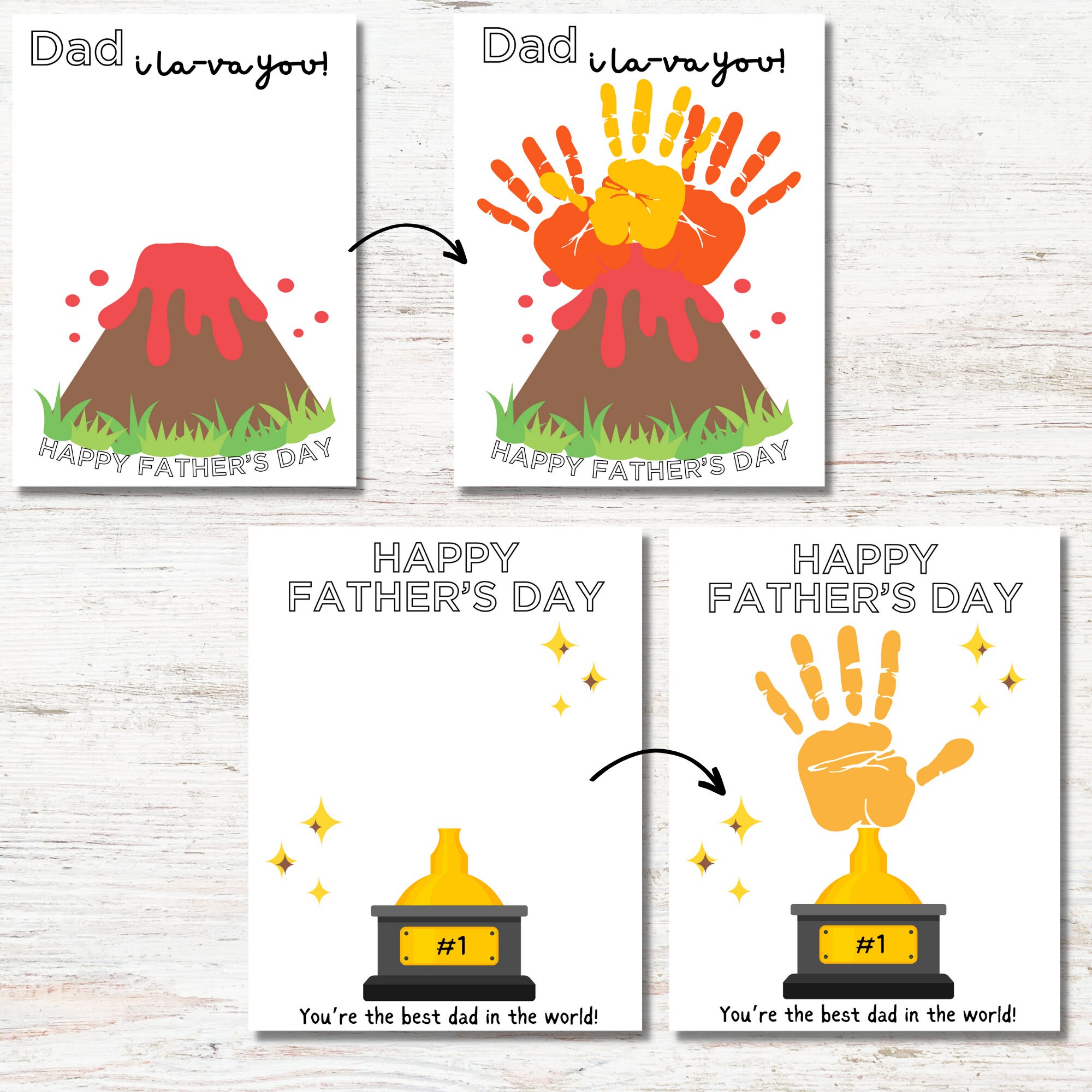 Fathers Day Handprint Art Meaningful Dad Gift, DIY Gift for Dad 1st ...