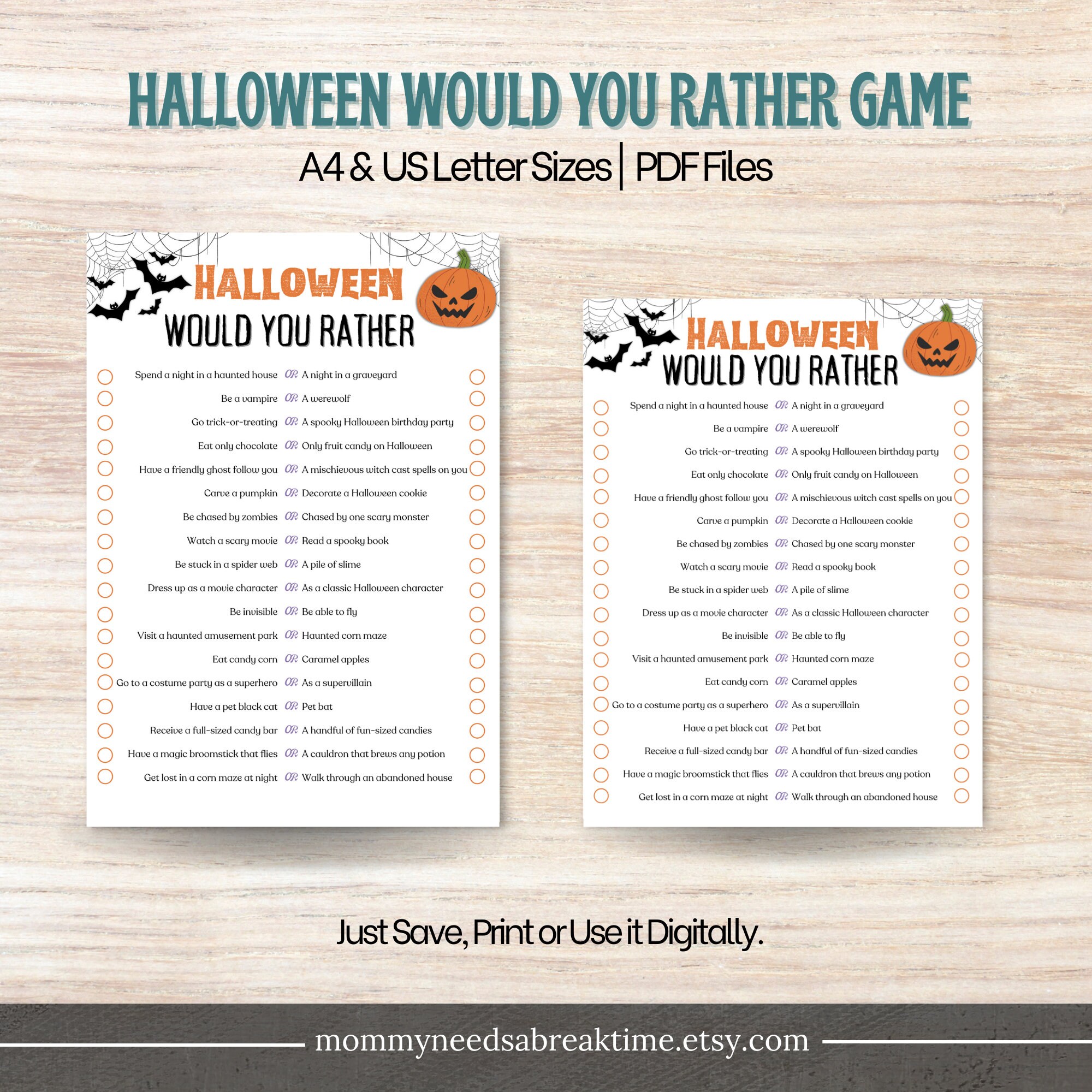 Halloween Would You Rather Teen Halloween Games, Adult Halloween Game ...