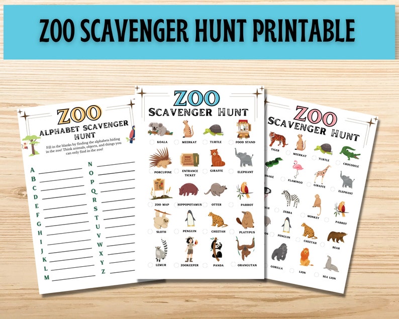 Zoo Scavenger Hunt Zoo Treasure Hunt Birthday Scavenger Hunt - Etsy