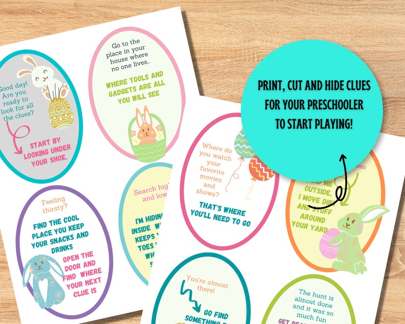 Easter Scavenger Hunt,kids Scavenger Hunt, Easter Hunt Clues, Spring ...
