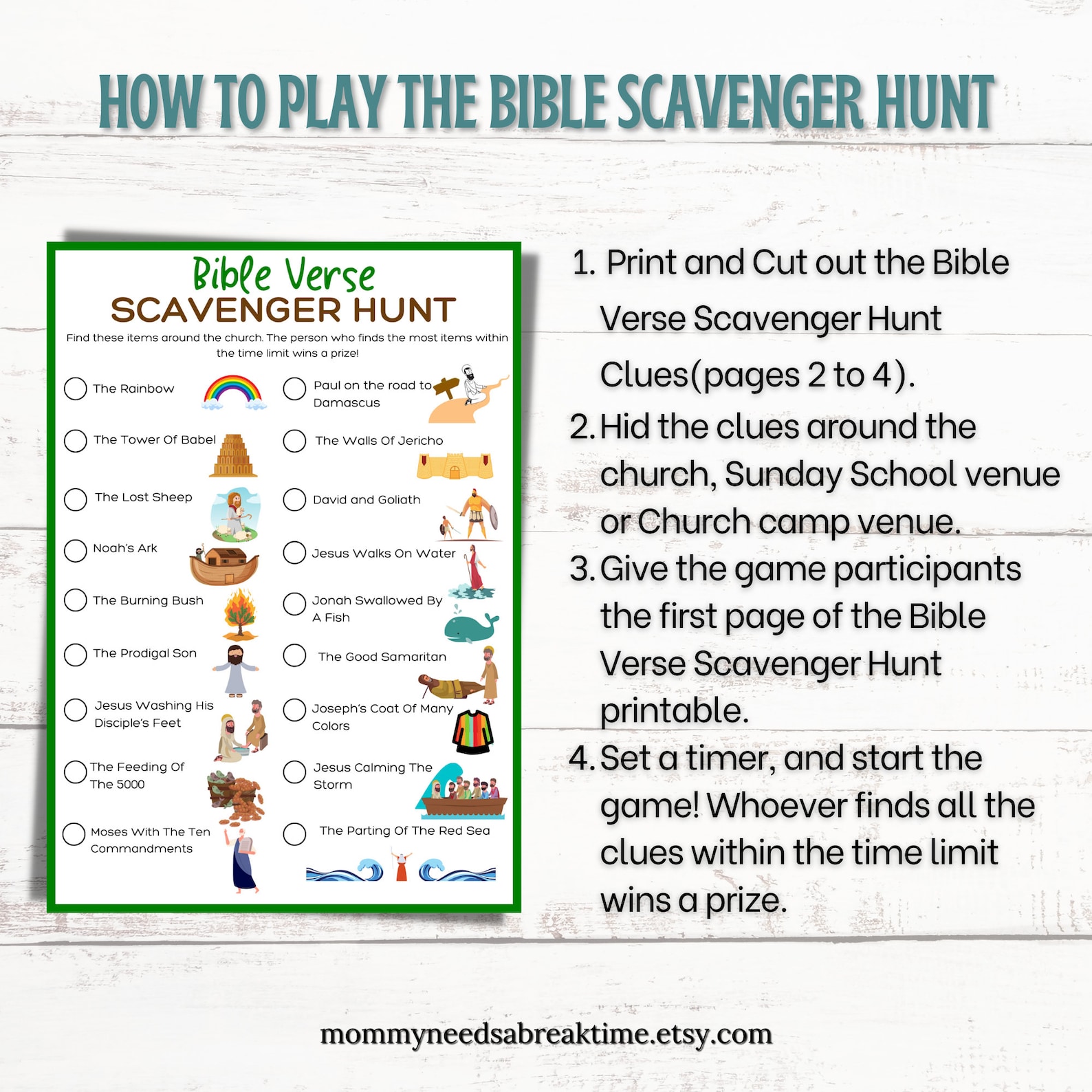Bible Scavenger Hunt Church Treasure Hunt | Printable Bible Game Bible ...