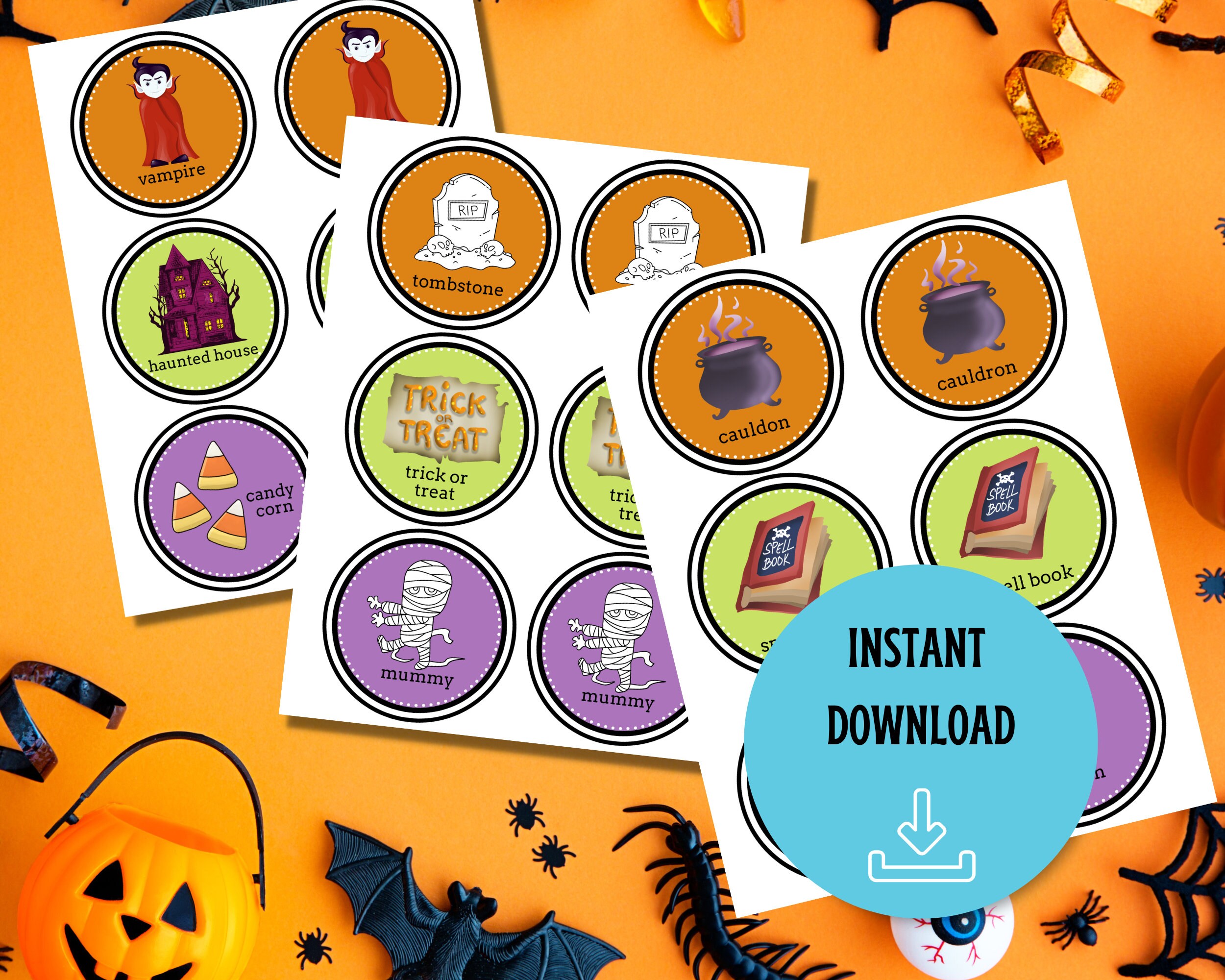 Halloween Matching Game Memory Game Kids Preschool Halloween Party Game ...