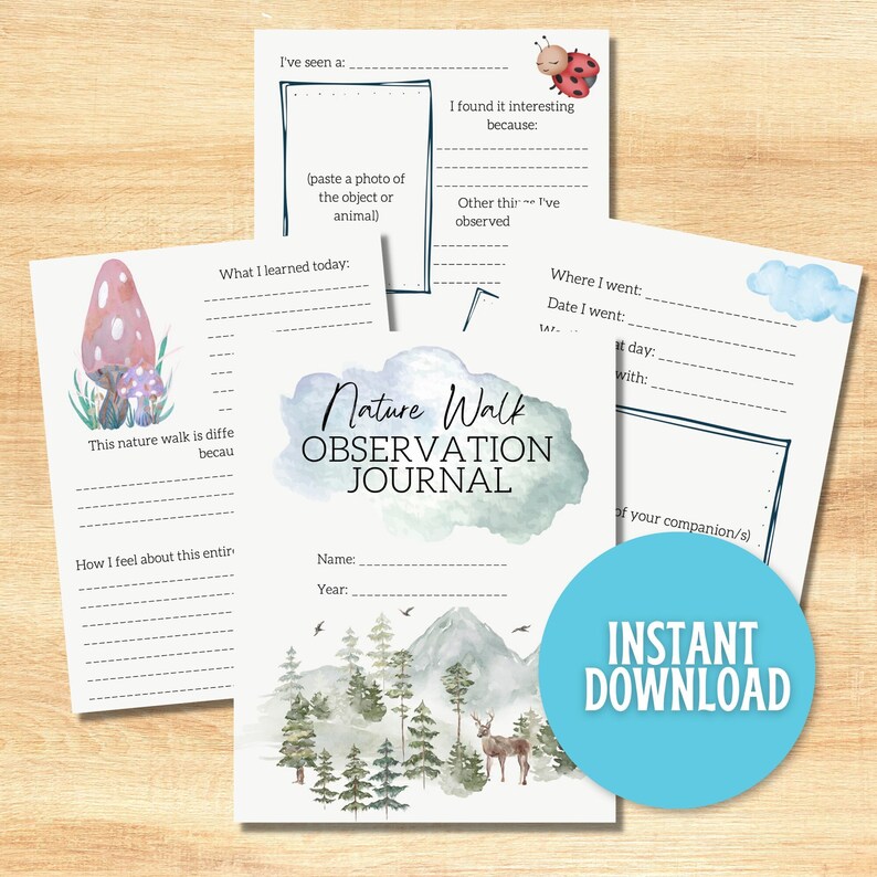 Nature Journal for Kids Printable, Camping Journal Kids Outdoor Journal ...