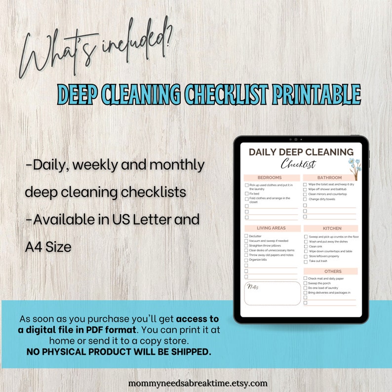 Deep Cleaning Checklist | Whole House Deep Cleaning Checklist | Cleaner ...