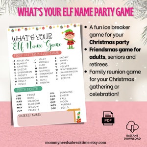 Whats Your Elf Name Game, Friendsmas Games, Elf Name Generator, Teen ...