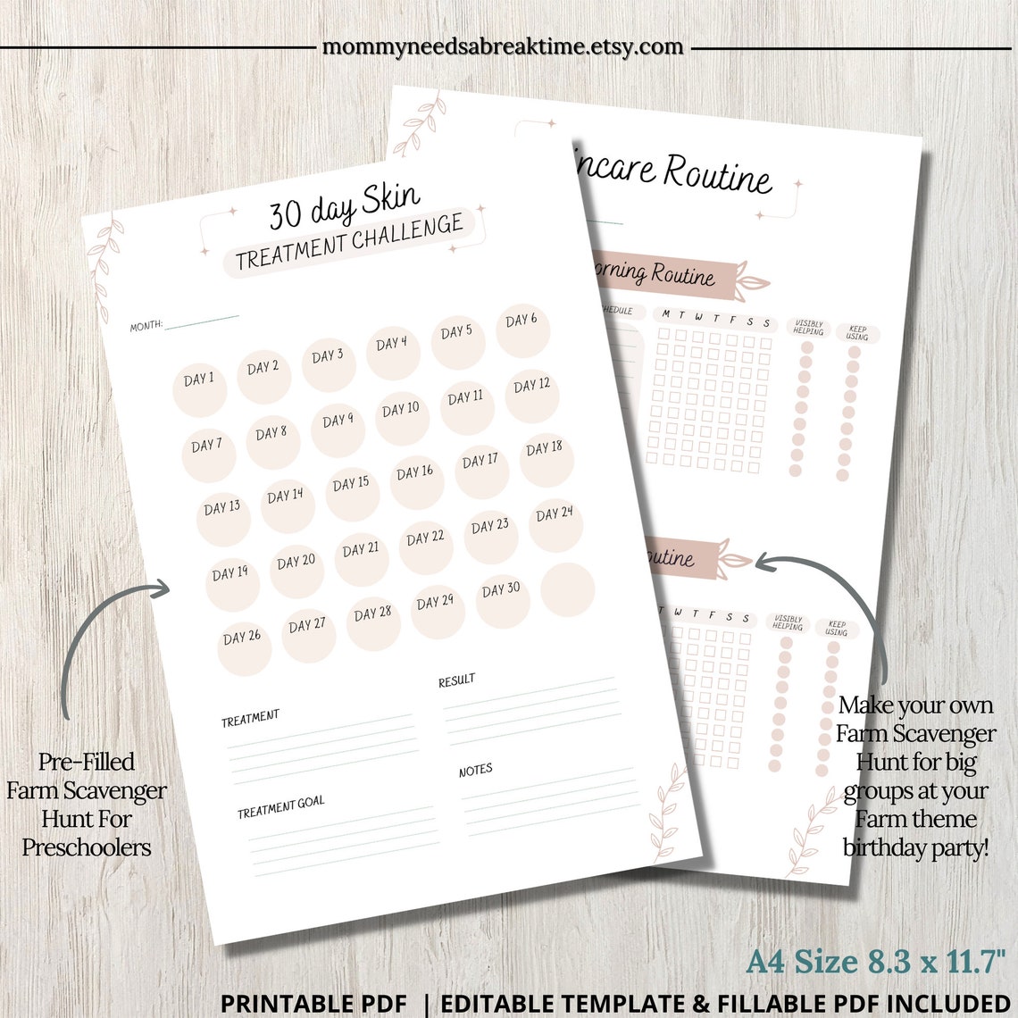 Skin Care Routine Printable Fillable Skin Care Products Skin Care ...