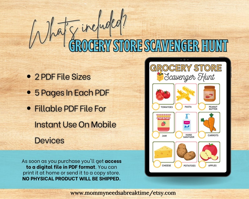 Grocery Store Scavenger Hunt Printable, Kids Scavenger Hunt Grocery ...