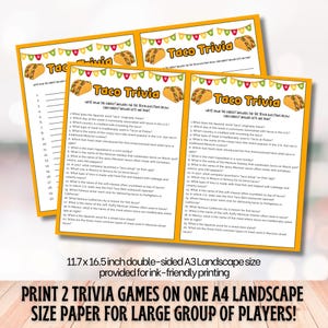 Taco Trivia Taco Party Games, Cinco De Mayo Games Taco Game Night ...