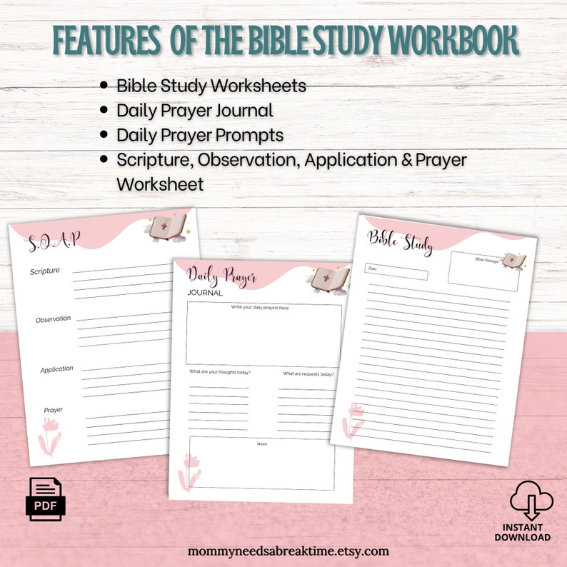 Fillable Bible Study Workbook, Prefilled Bible Study for Class, Bible ...