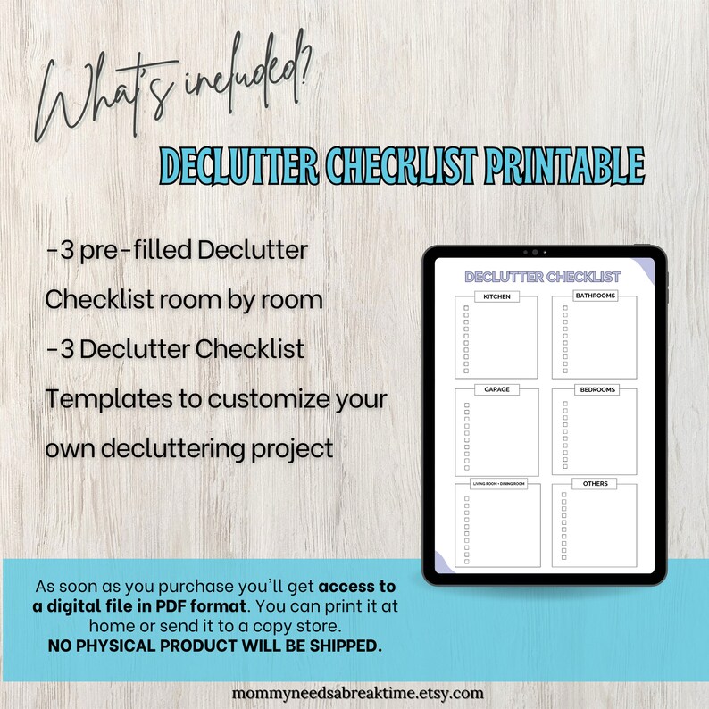 Declutter Checklist Printable Spring Cleaning, Declutter Printable Declutter Planner, Moving ...