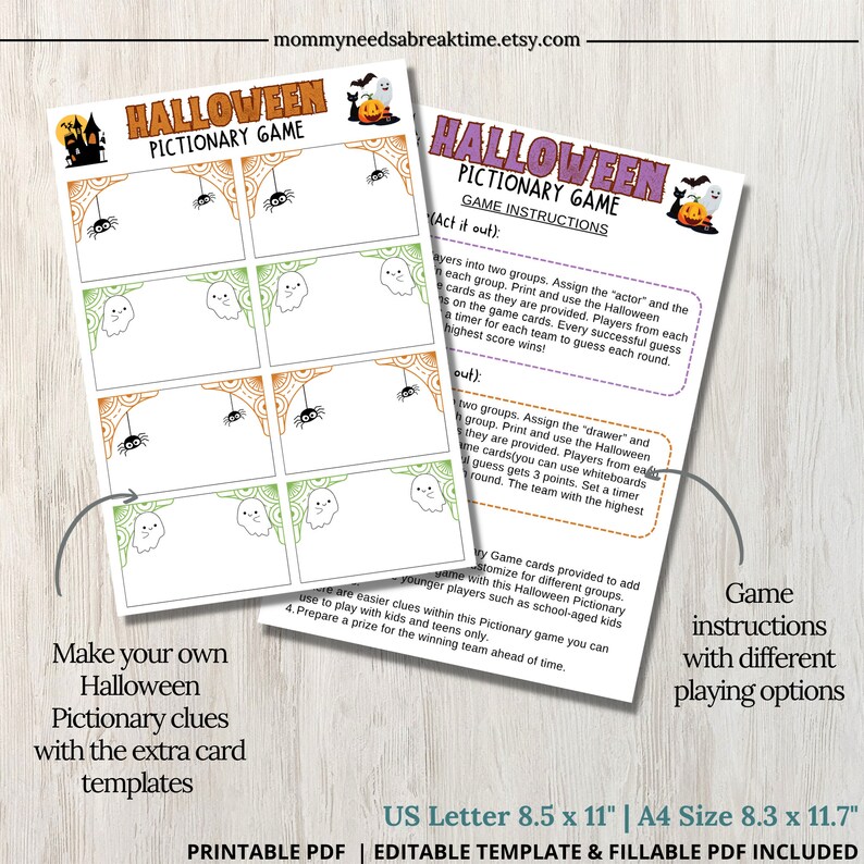 Halloween Pictionary Halloween Charades, Holiday Charades Teen ...