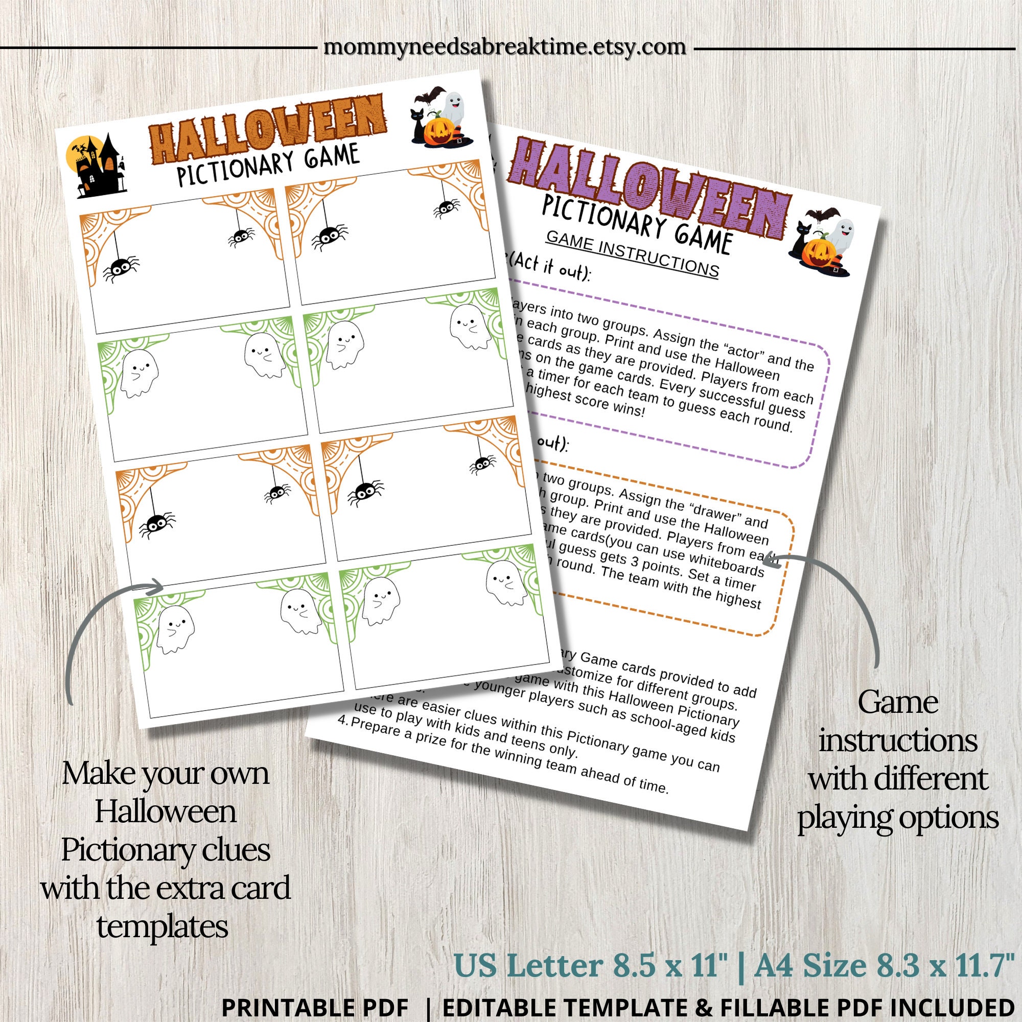 Halloween Pictionary Halloween Charades, Holiday Charades Teen ...