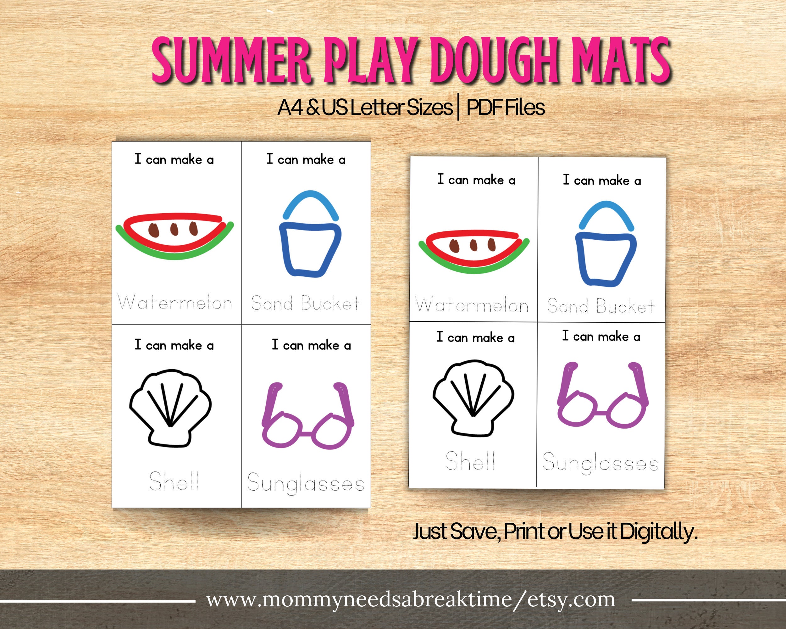 Summer Play Dough Mats Preschool Sensory | Playdough Activities Summer ...