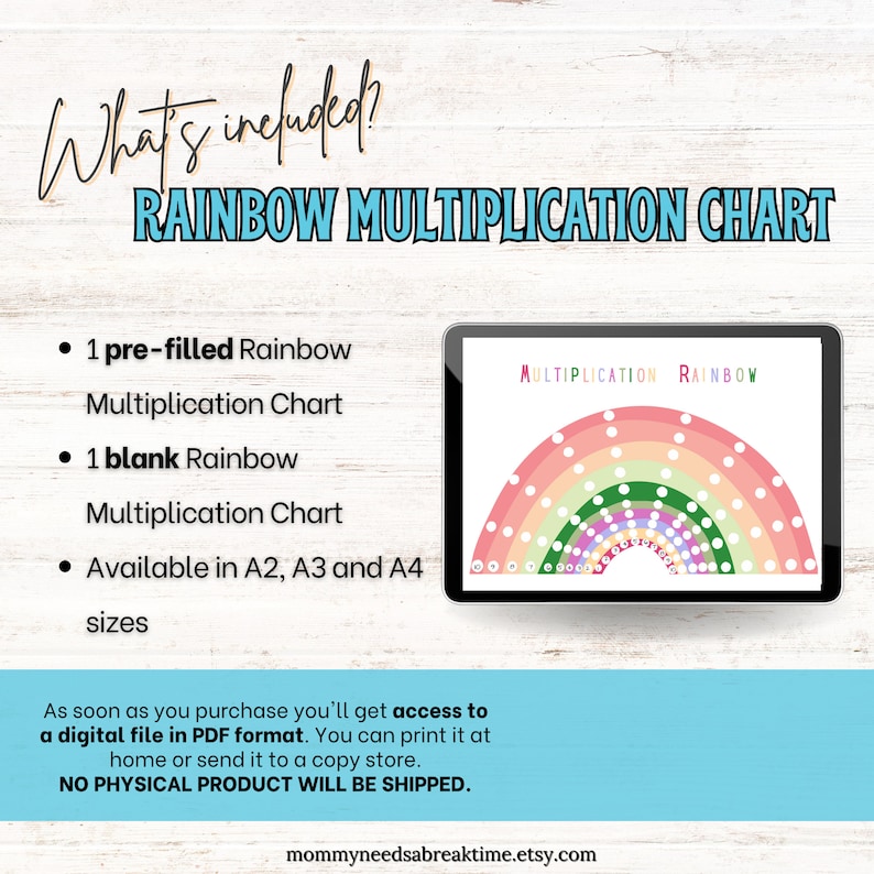 Rainbow Multiplication Chart Math Classroom Decor | Multiplication ...