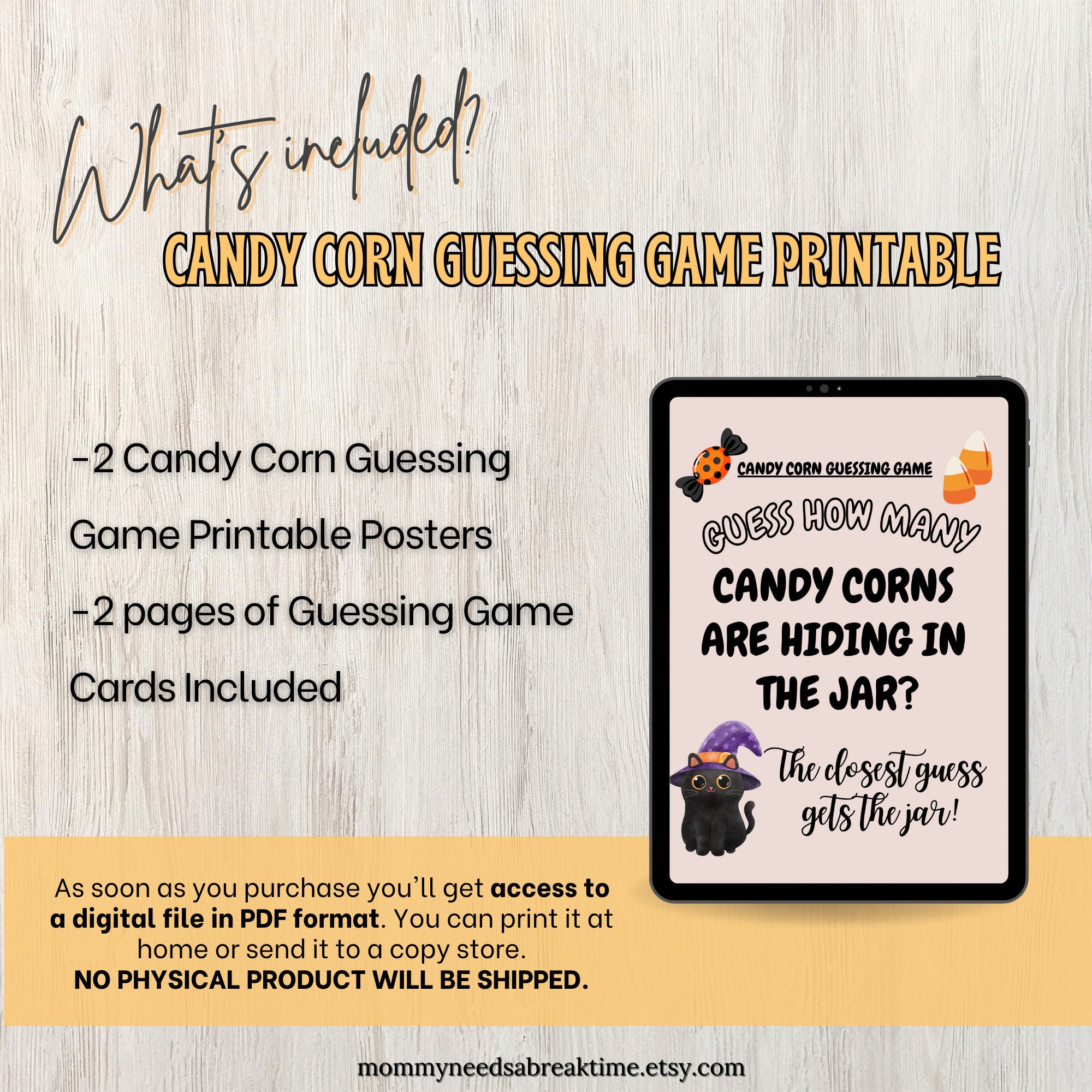 Candy Corn Guessing Game Halloween Classroom Game, Candy Corn Game ...