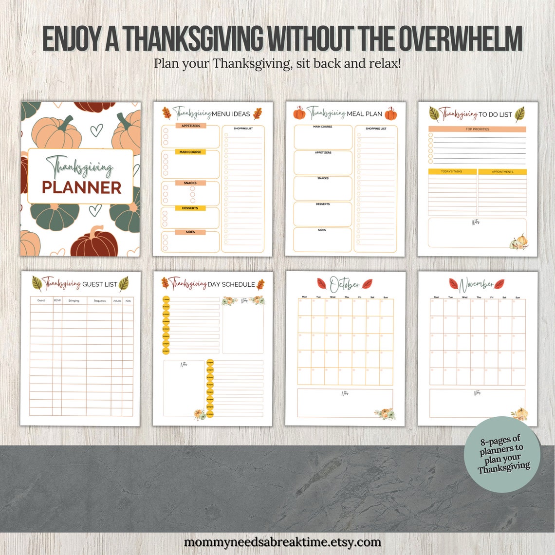 Friendsgiving Party Thanksgiving Planner Printable | Friendsgiving Menu ...