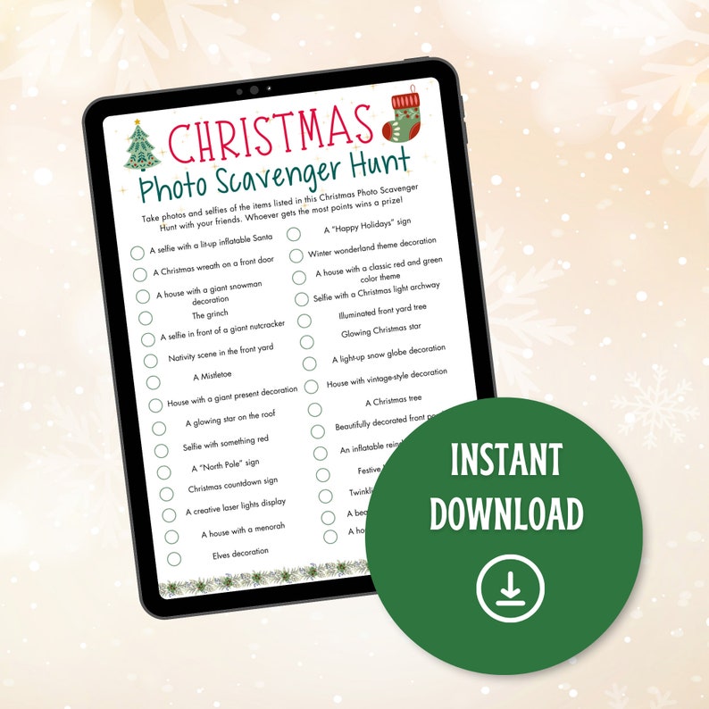 Christmas Photo Scavenger Hunt Teens, Christmas Phone Game Friendsmas ...