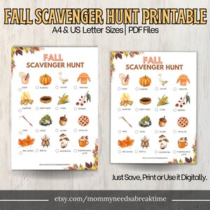 Fall Scavenger Hunt Printable, Pumpkin Patch Scavenger Hunt ...