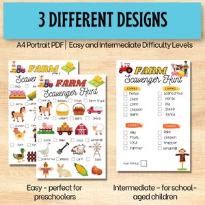 Farm Scavenger Hunt Printable, on the Farm Activity Outdoor Learning ...