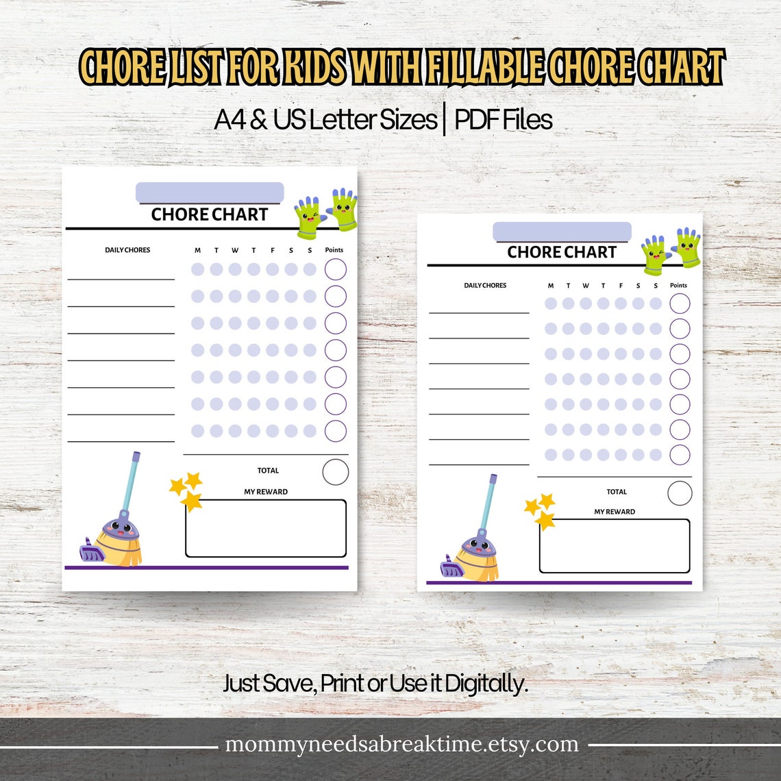 Summer Chore Chart Teen Chore Chart, Chores List for Kids, Kids Daily ...