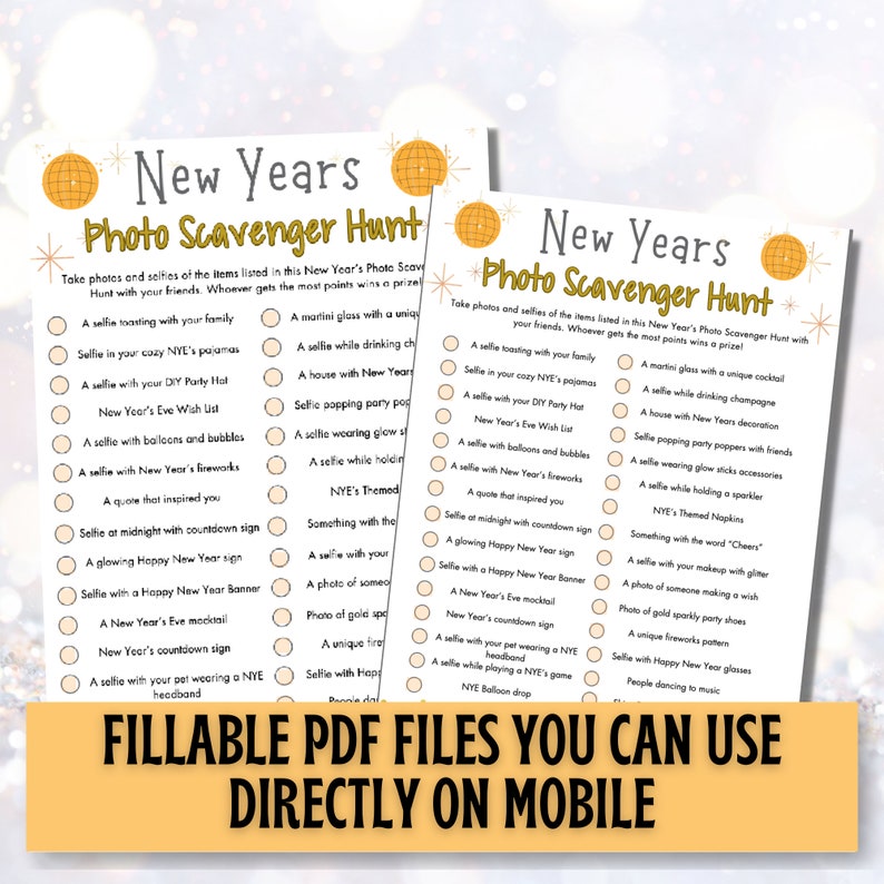 New Years Photo Scavenger Hunt New Years Game, New Years Eve Games New ...