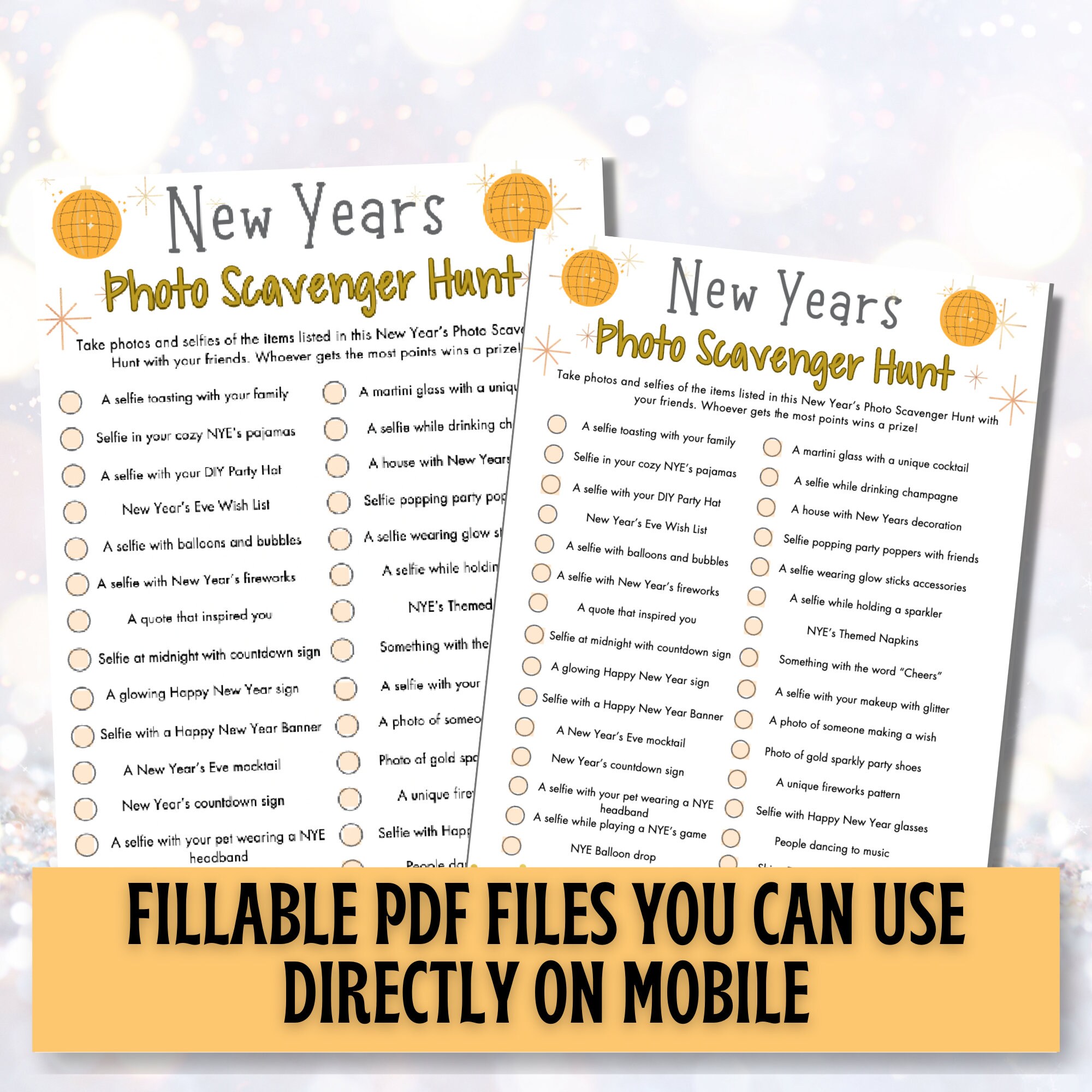 New Years Photo Scavenger Hunt New Years Game, New Years Eve Games New ...