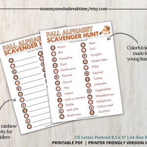Fall Scavenger Hunt Printable, Pumpkin Patch Scavenger Hunt ...
