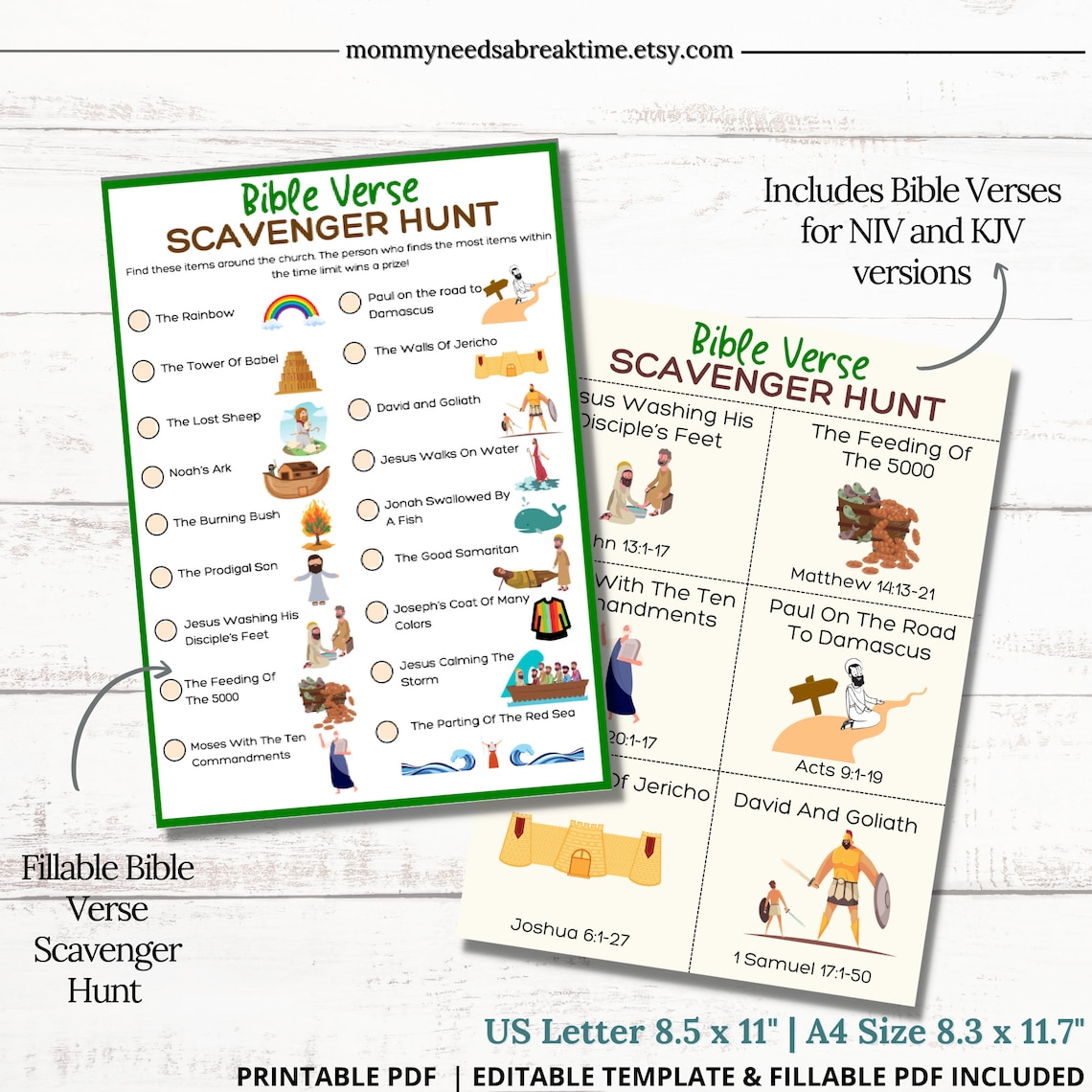 Bible Scavenger Hunt Church Treasure Hunt | Printable Bible Game Bible ...