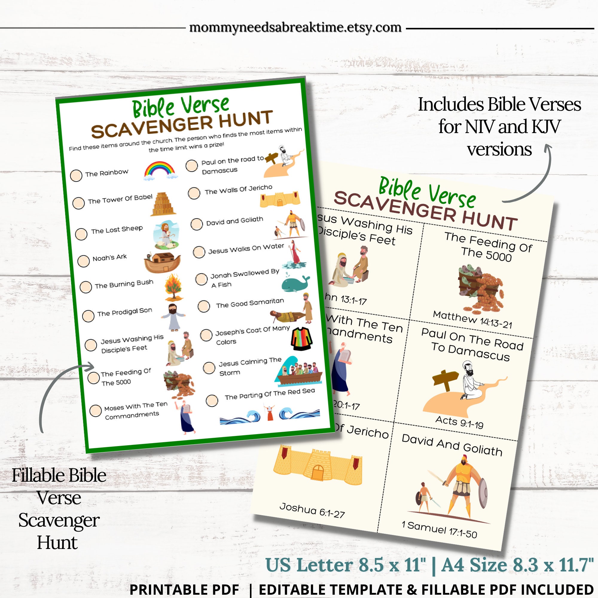 Bible Scavenger Hunt Church Treasure Hunt | Printable Bible Game Bible ...