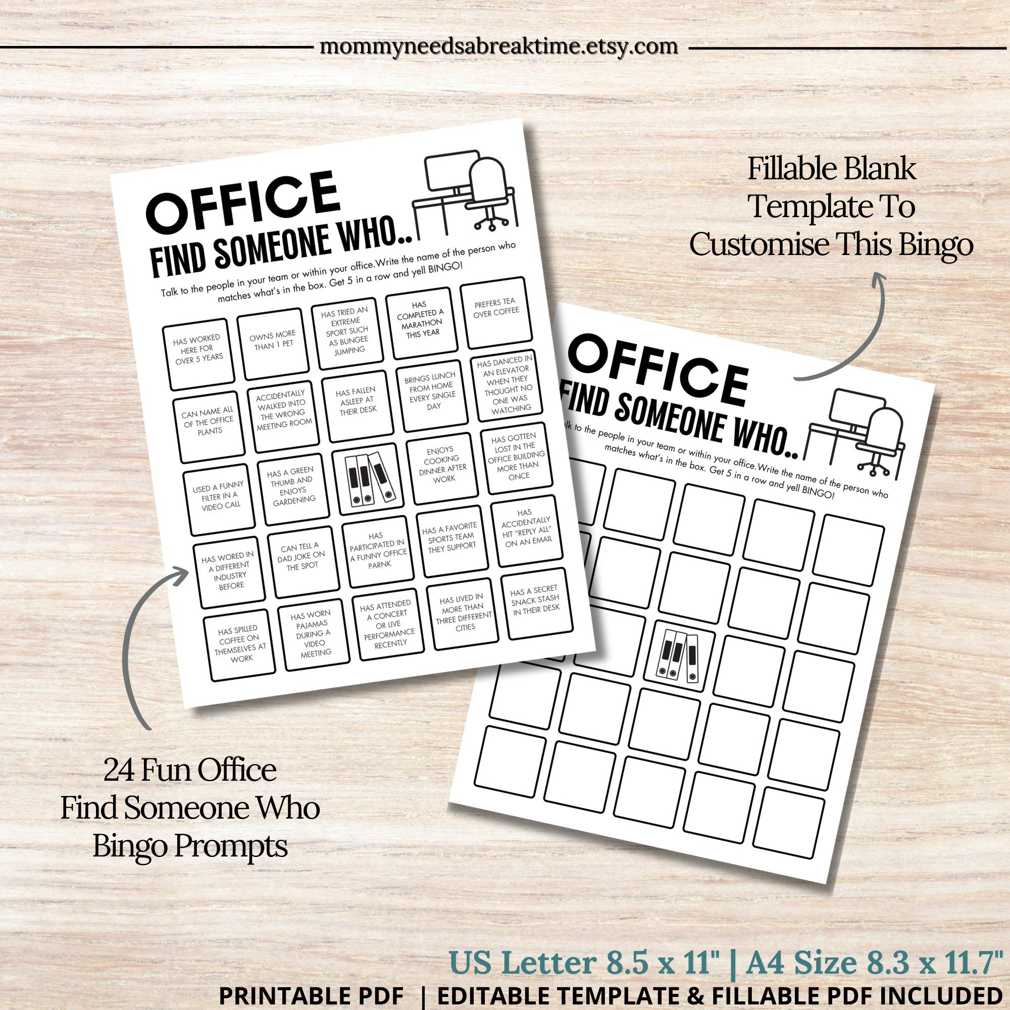 Office Find Someone Who Team Building Games, Find the Guest Bingo Team ...