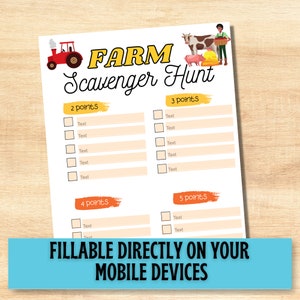 Farm Scavenger Hunt Printable, on the Farm Activity Outdoor Learning ...