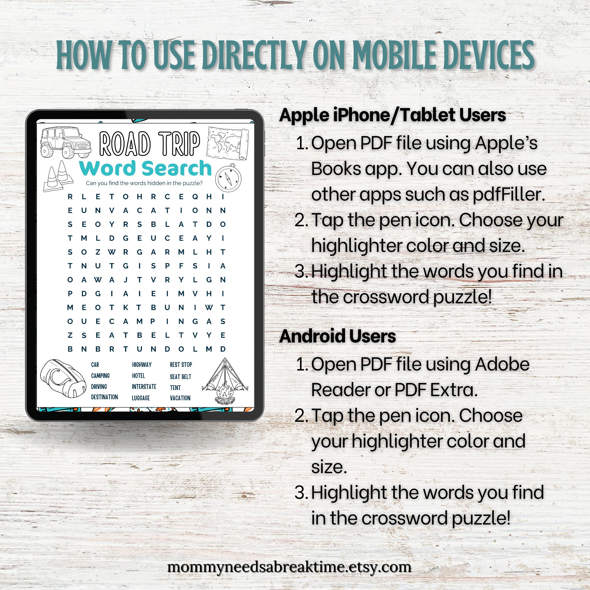 Road Trip Word Search Road Trip Games | Camping Activities Sibling ...