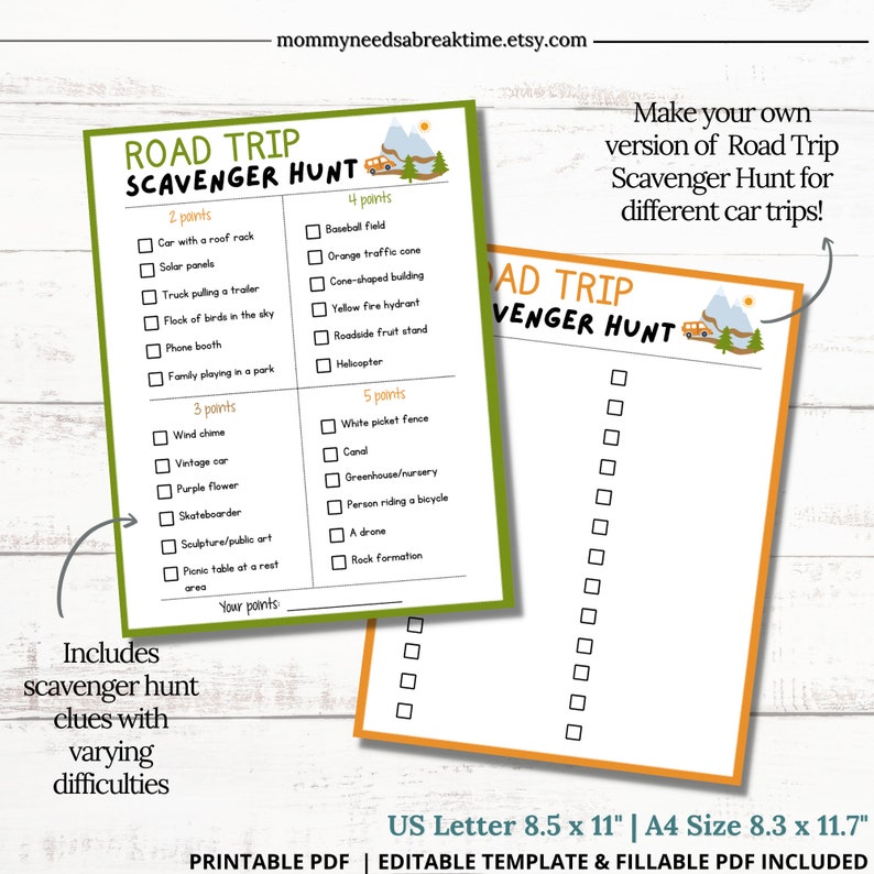 Road Trip Scavenger Hunt Road Trip Games, Road Trip Activity, Family ...